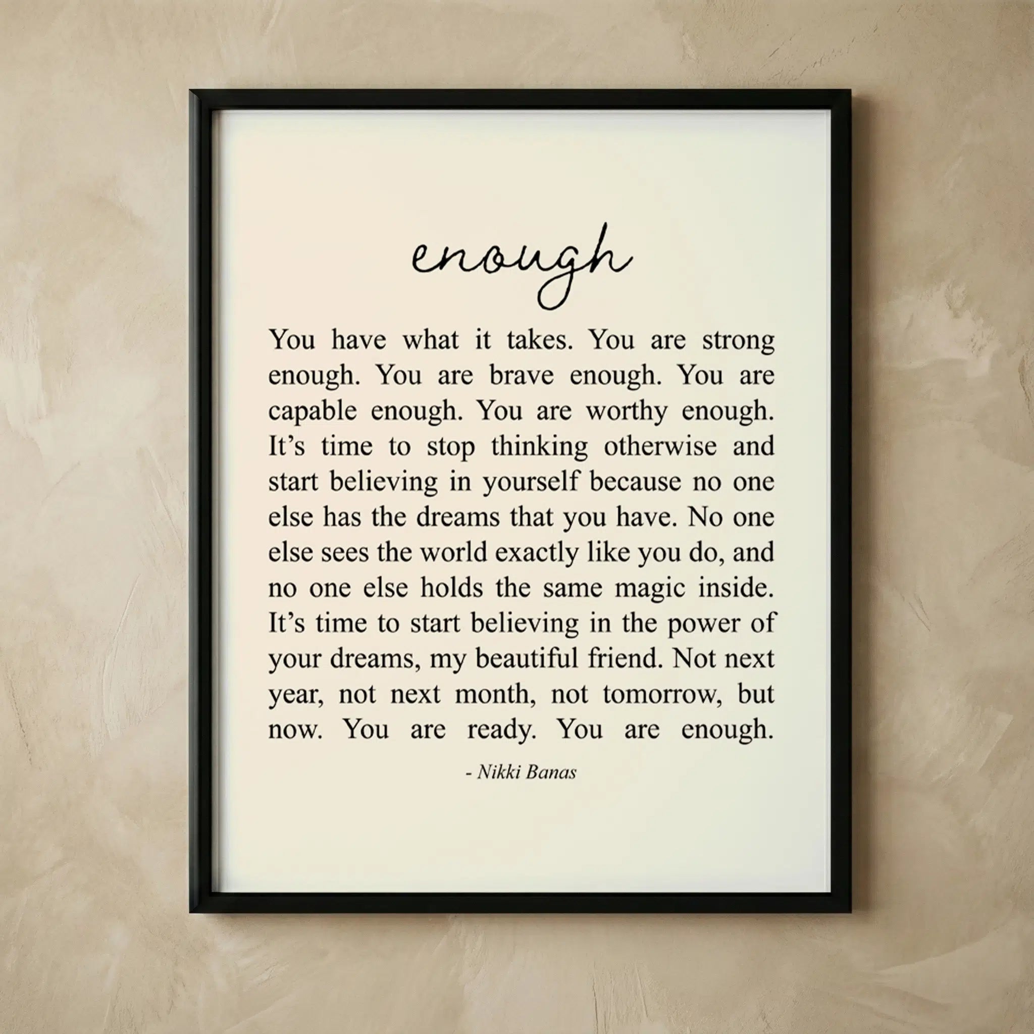 You Are Enough Motivational 8x10 Wall Art Print – AmLuxGifts