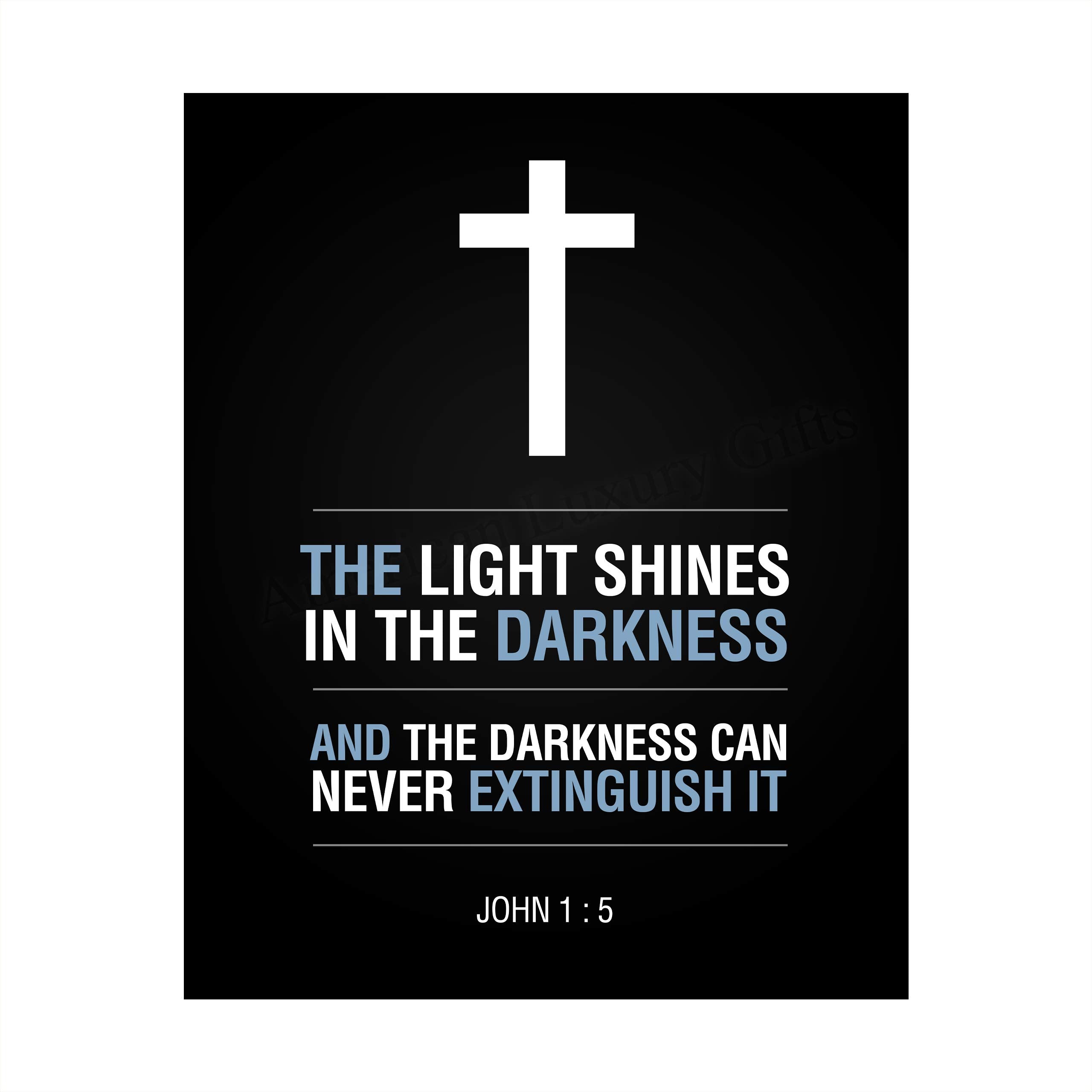 John 1:5-"The Light Shines in the Darkness"-Bible Verse Wall Art Sign ...