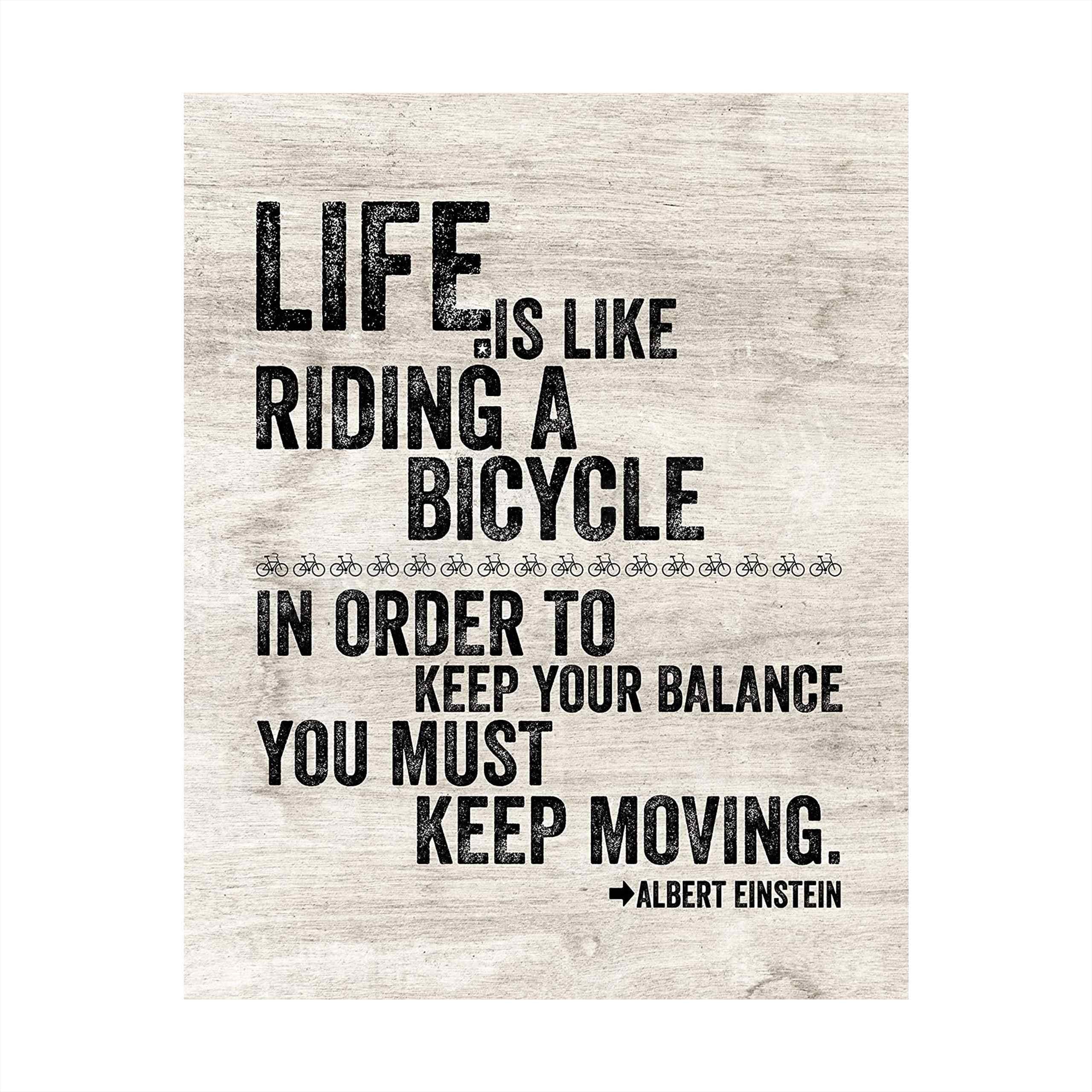 Albert Einstein-"Life Is Like Riding A Bicycle" Motivational Quotes Wa ...