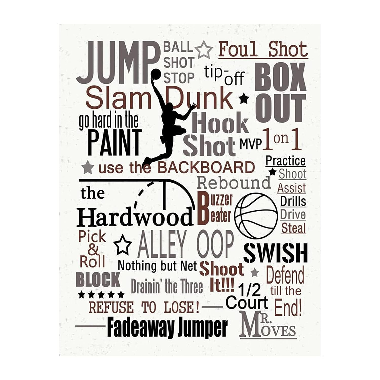 Basketball"Smack Talk" Word Art- 8 x 10"-Sports Poster Print- Ready To ...