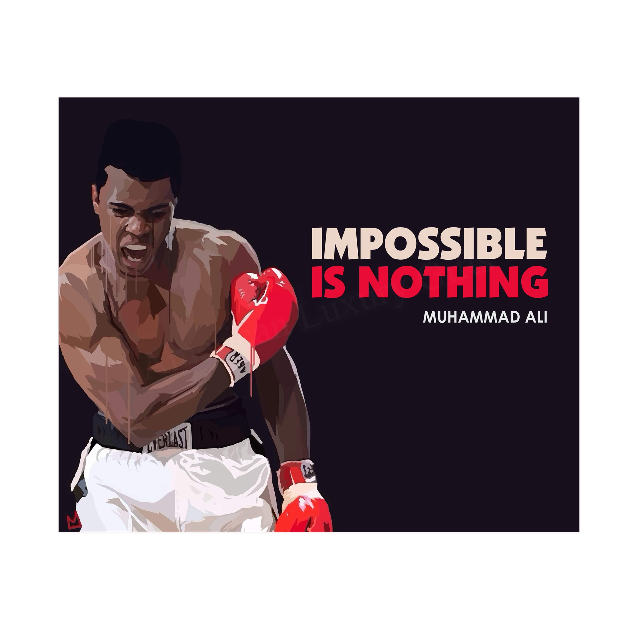 Muhammad Ali Quotes Wall Art-"Impossible Is Nothing"-10x8" Vintage Art ...