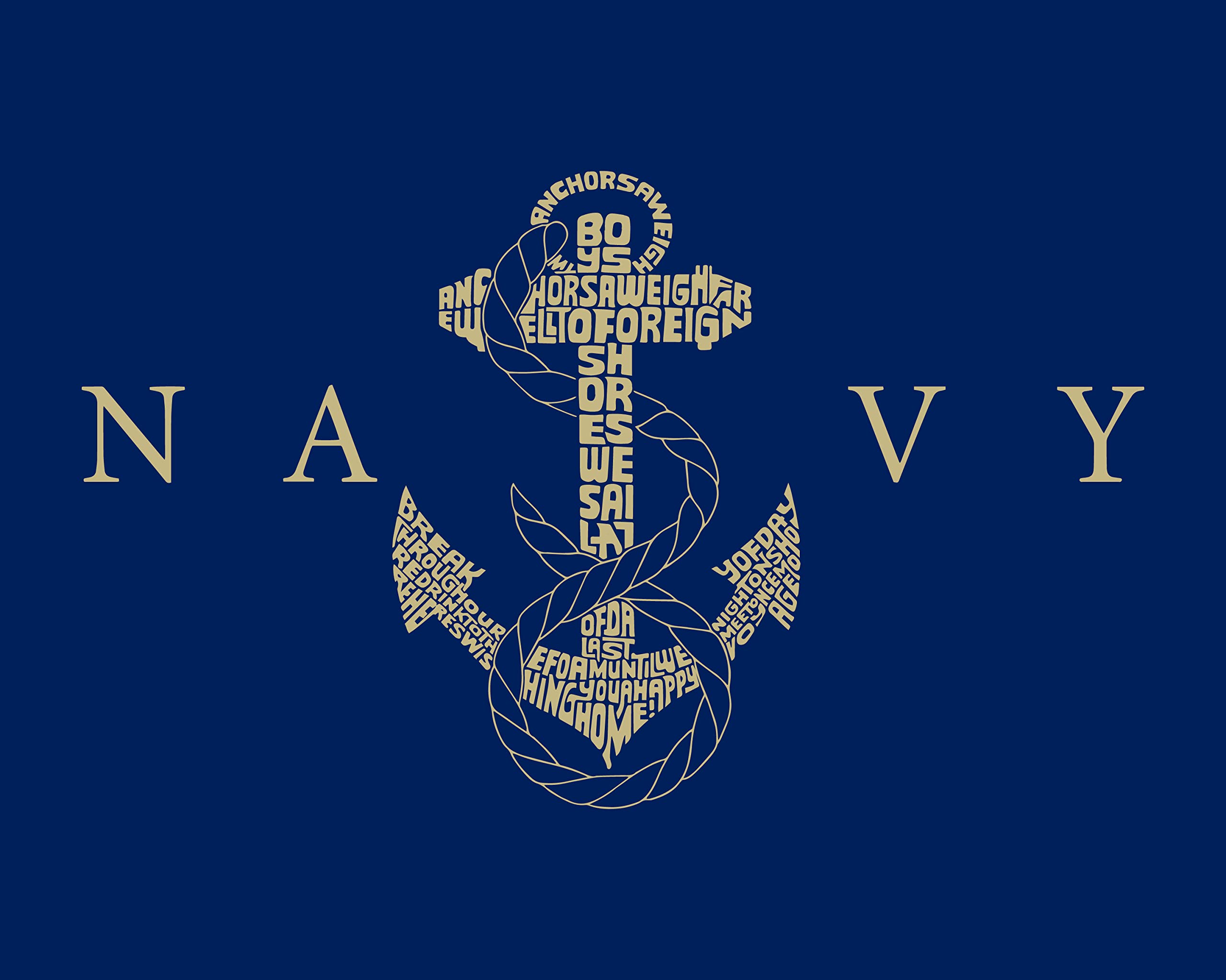 US Navy"Anchors Aweigh Boys" Word Art Sign- Navy Seals Anchor Print- 1 ...