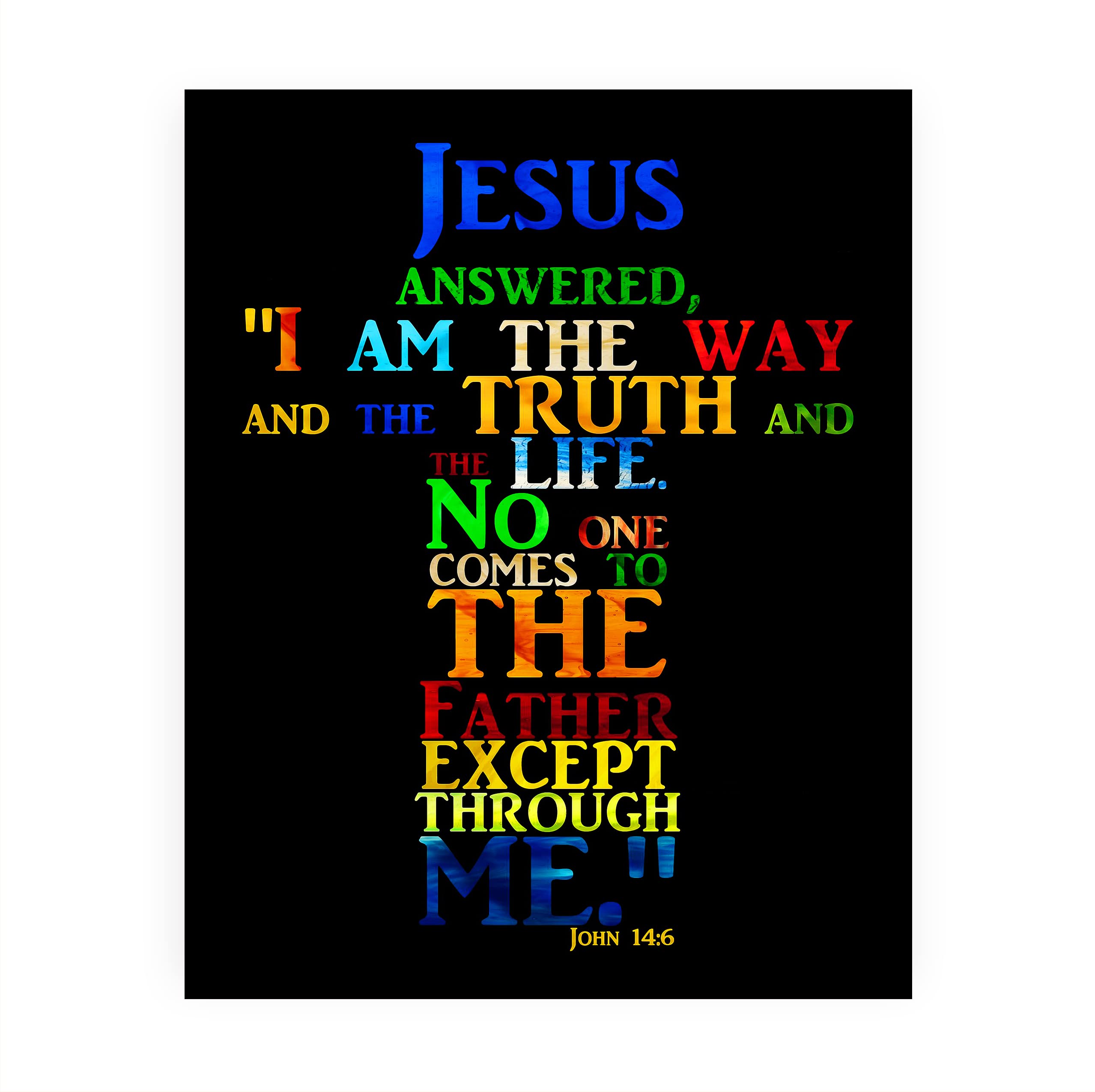 "Jesus-I Am the Way, Truth & Life"-Bible Verse Wall Art -Cross Word Ar ...