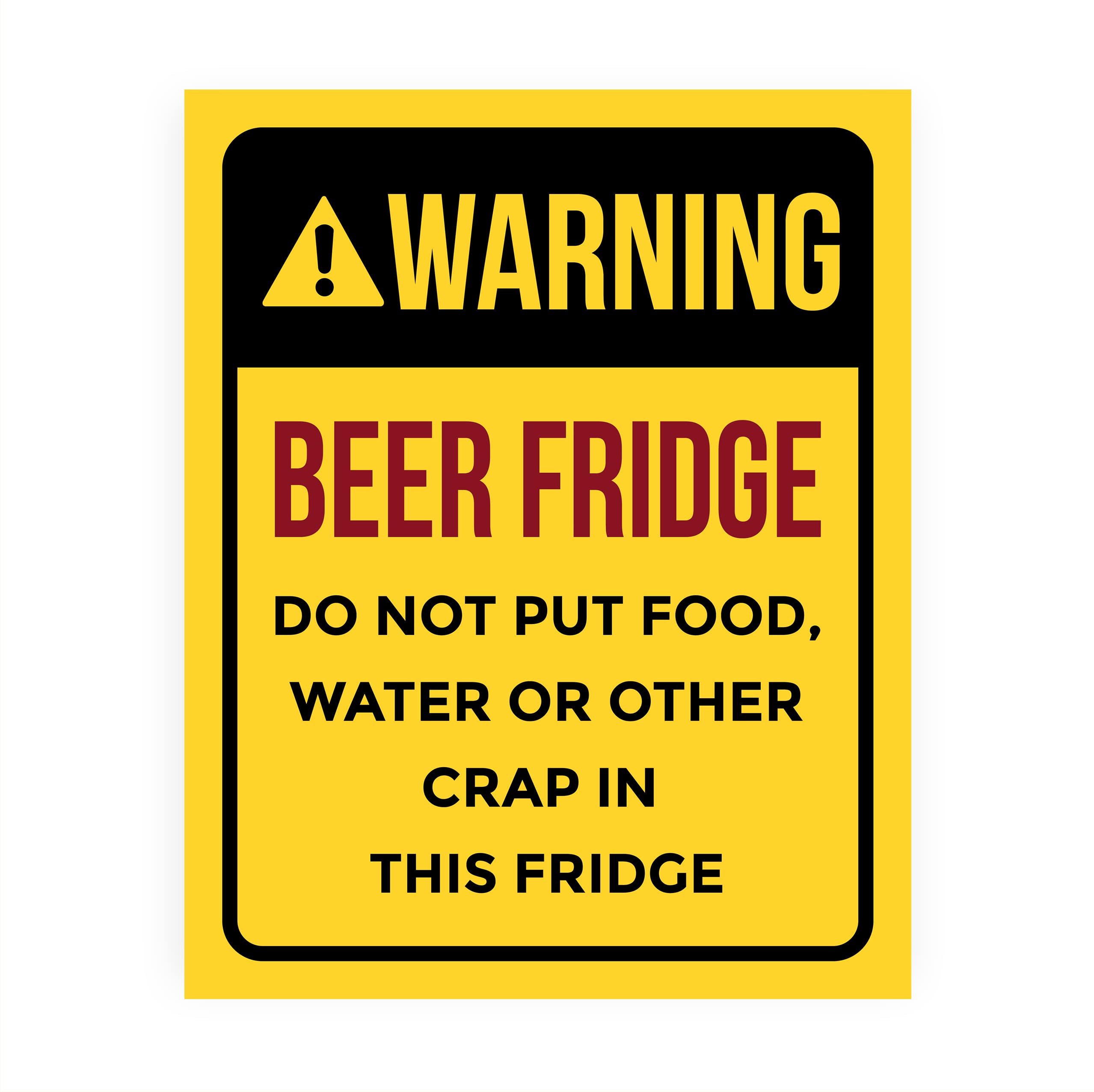 Warning - Beer Fridge Funny Beer & Alcohol Sign -8 x 10" Rustic Home B ...