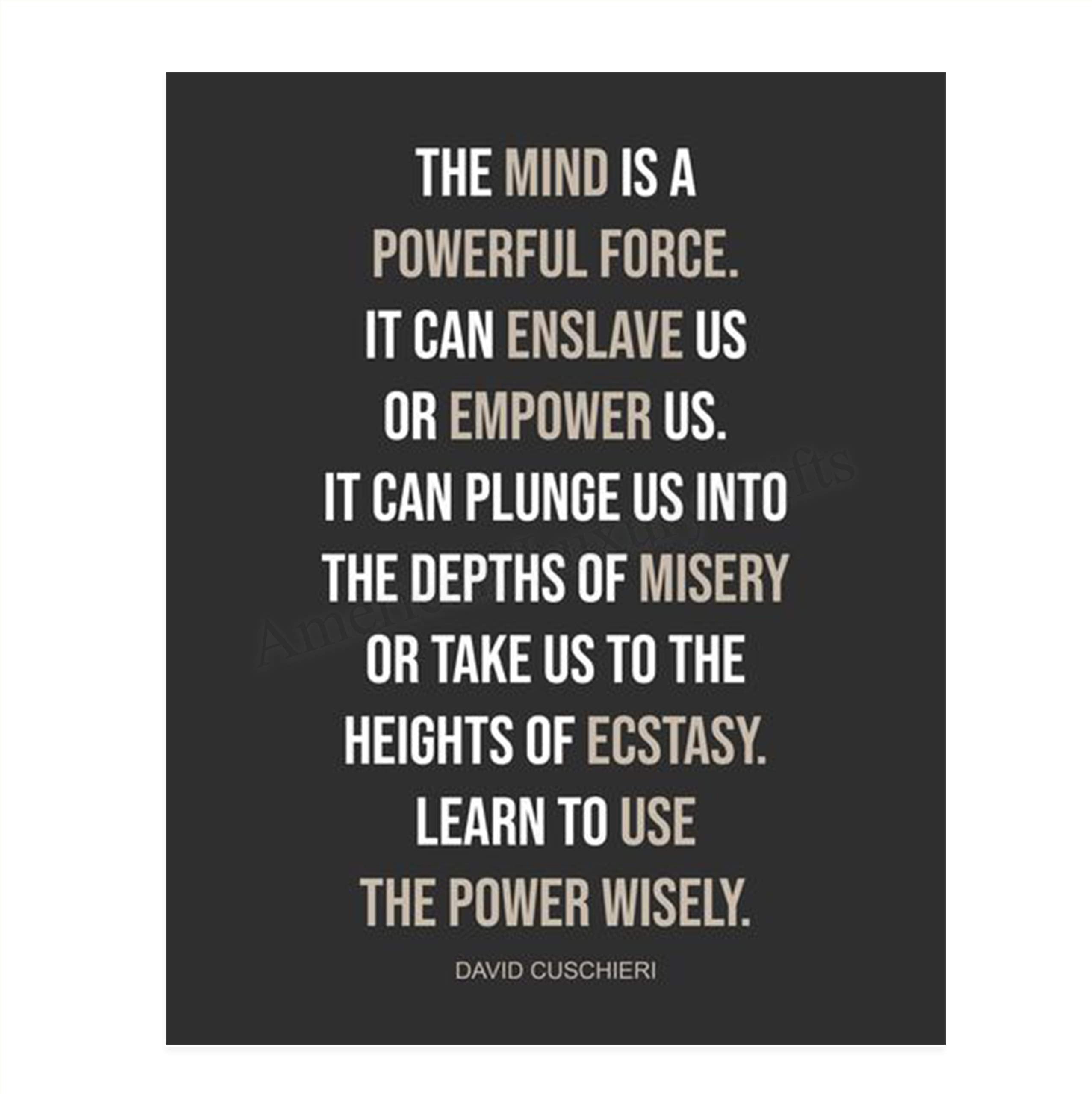 The Mind is a Powerful Force-David Cuschieri Quotes Wall Art-8 x 10 ...