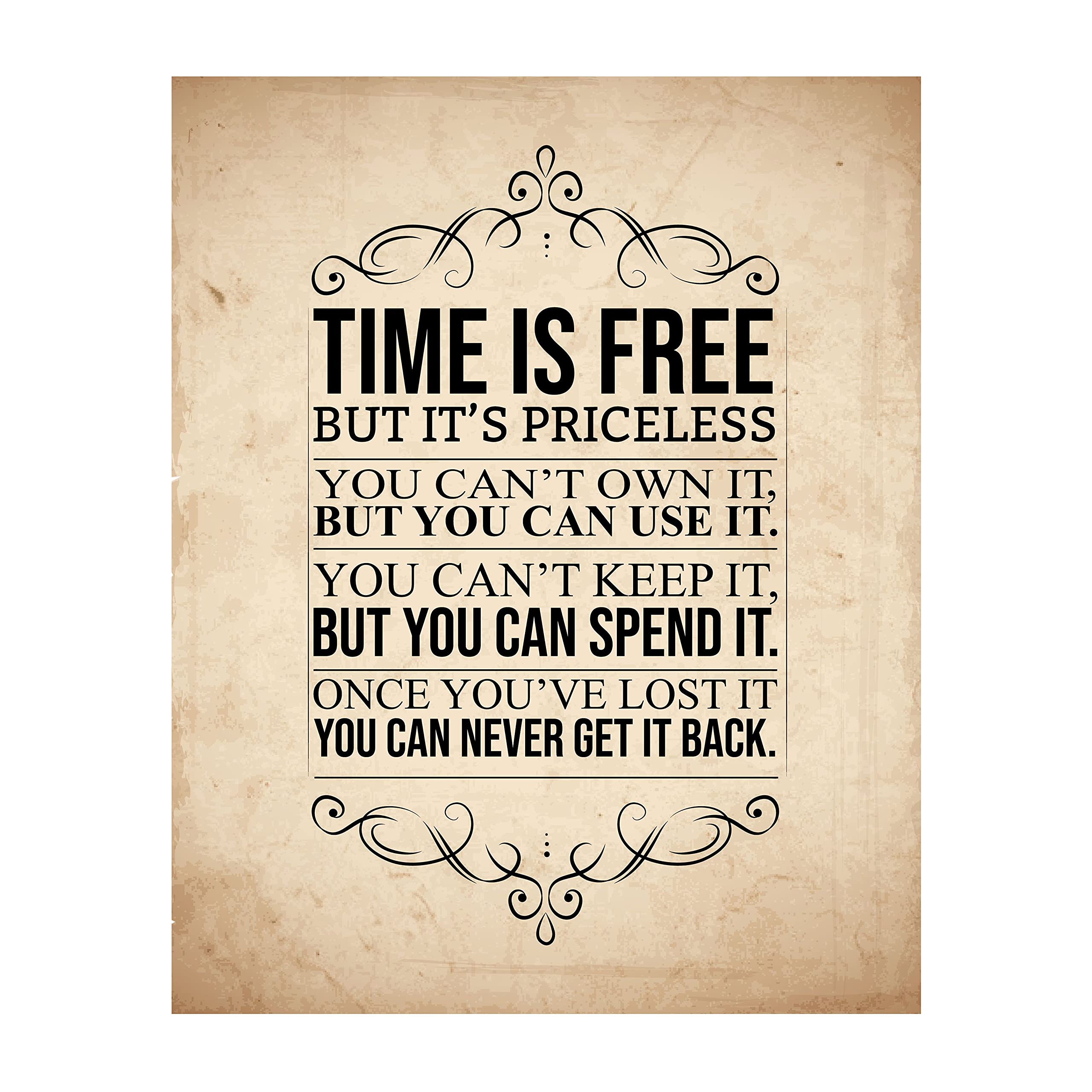 Time Is Free But Priceless-Can Never Get It Back Motivational Wall Art ...