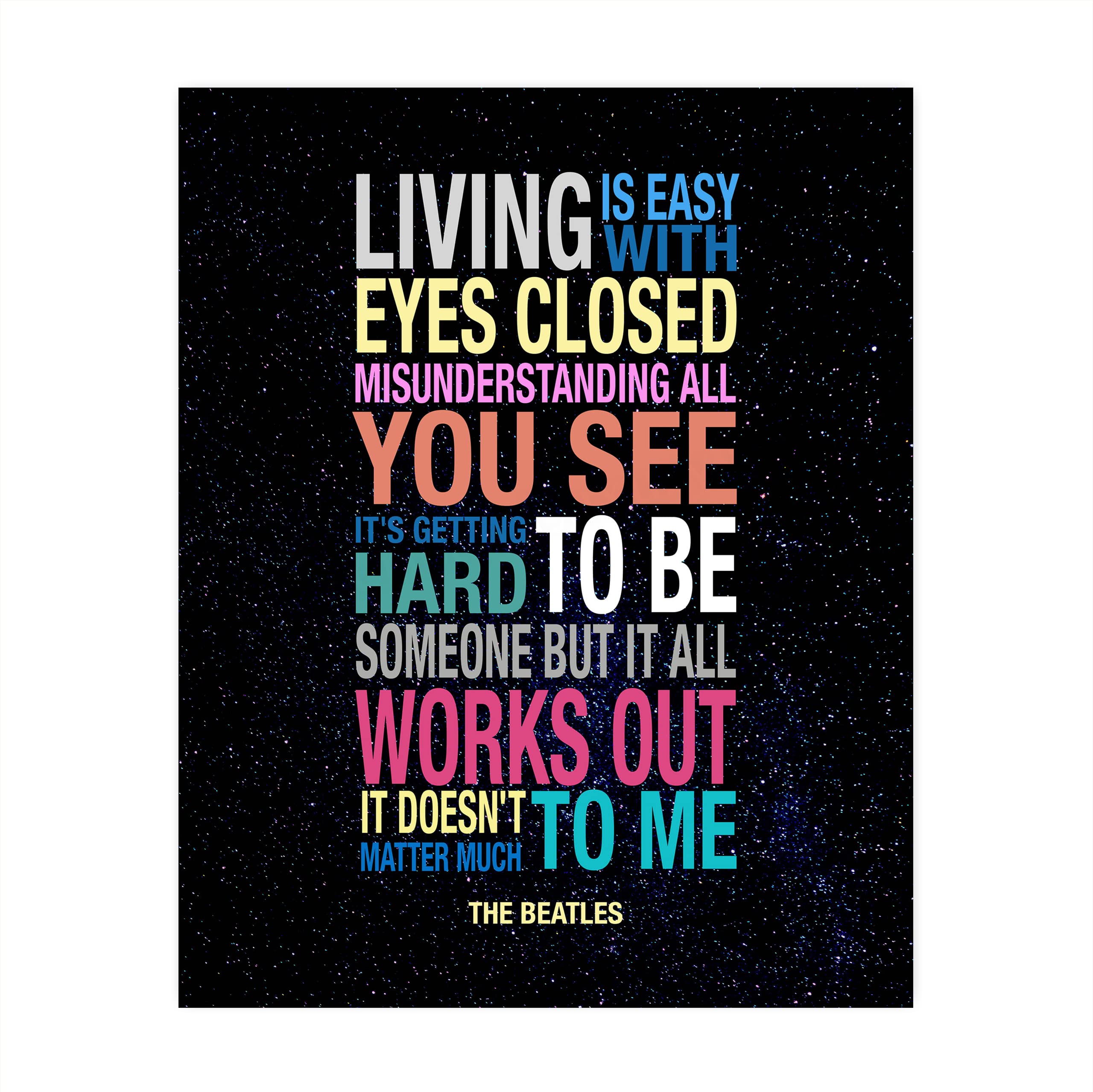 The Beatles-"Living Is Easy With Eyes Closed"-Song Lyrics Wall Art- 8 ...