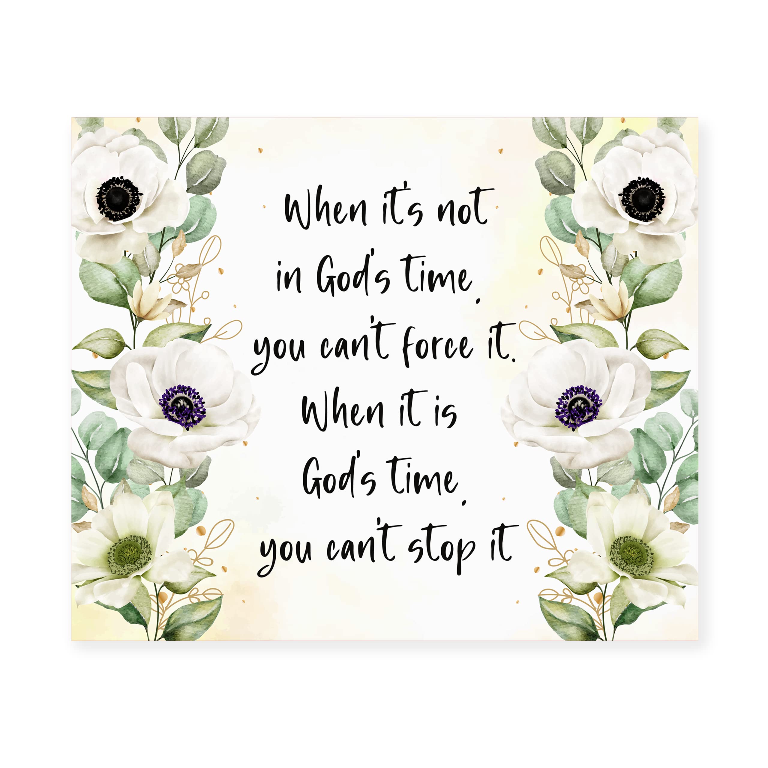 When It's God's Time, Can't Stop It Inspirational Christian Wall Decor ...