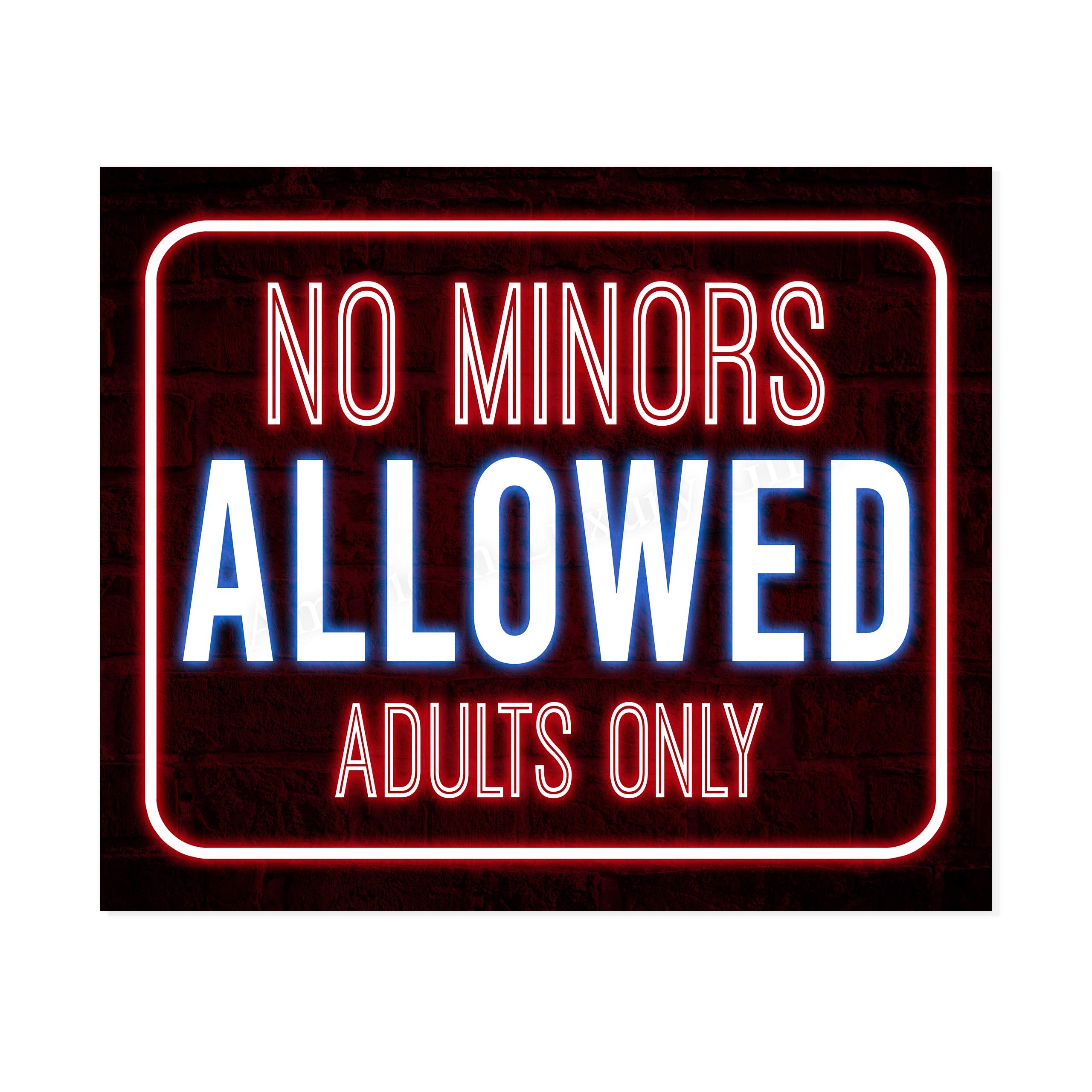 No Minors Allowed - Adults Only - Bar Sign 10x8 - AmLuxGifts