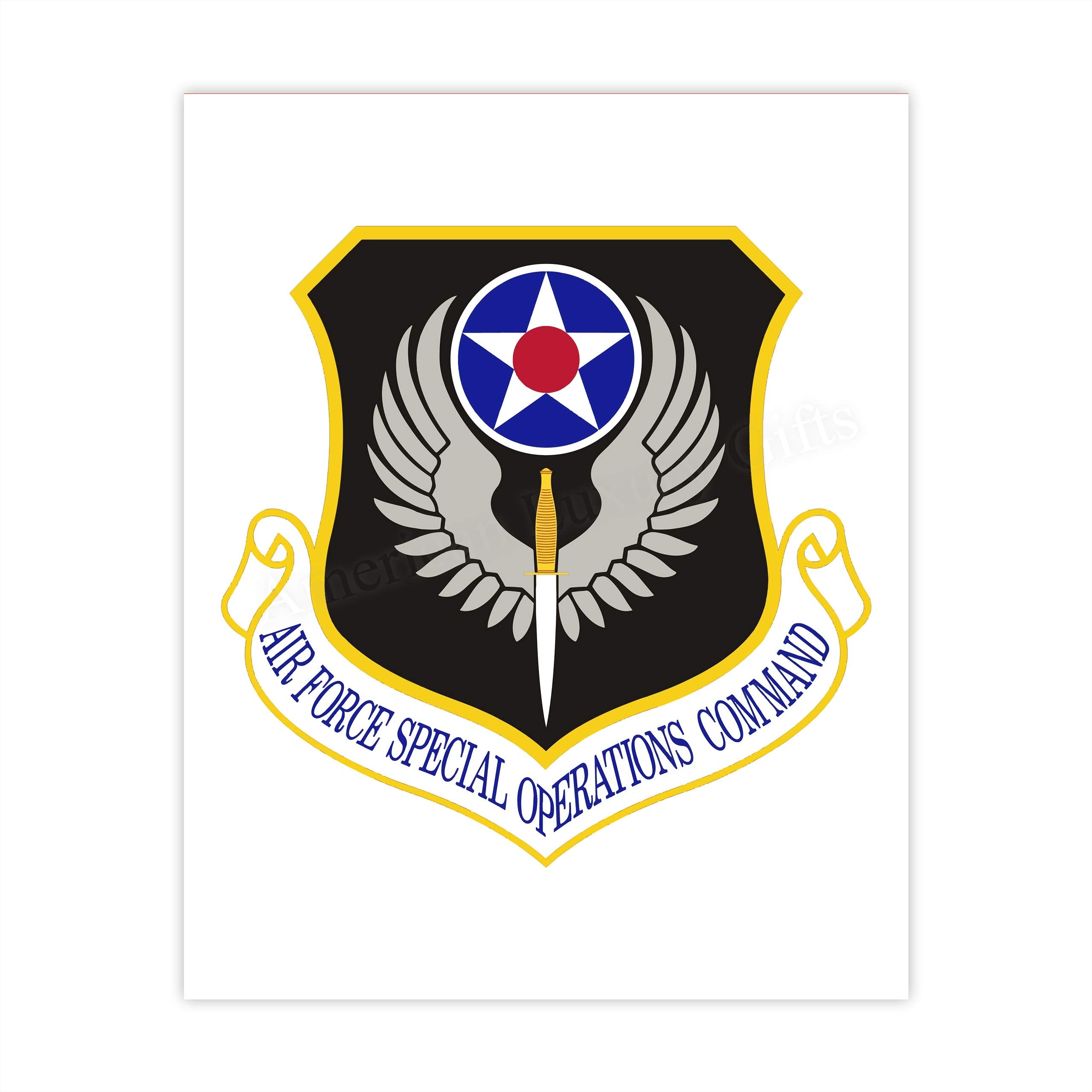 US Air Force Special Operations Command Logo- 8 x 10"- Military Wall A ...