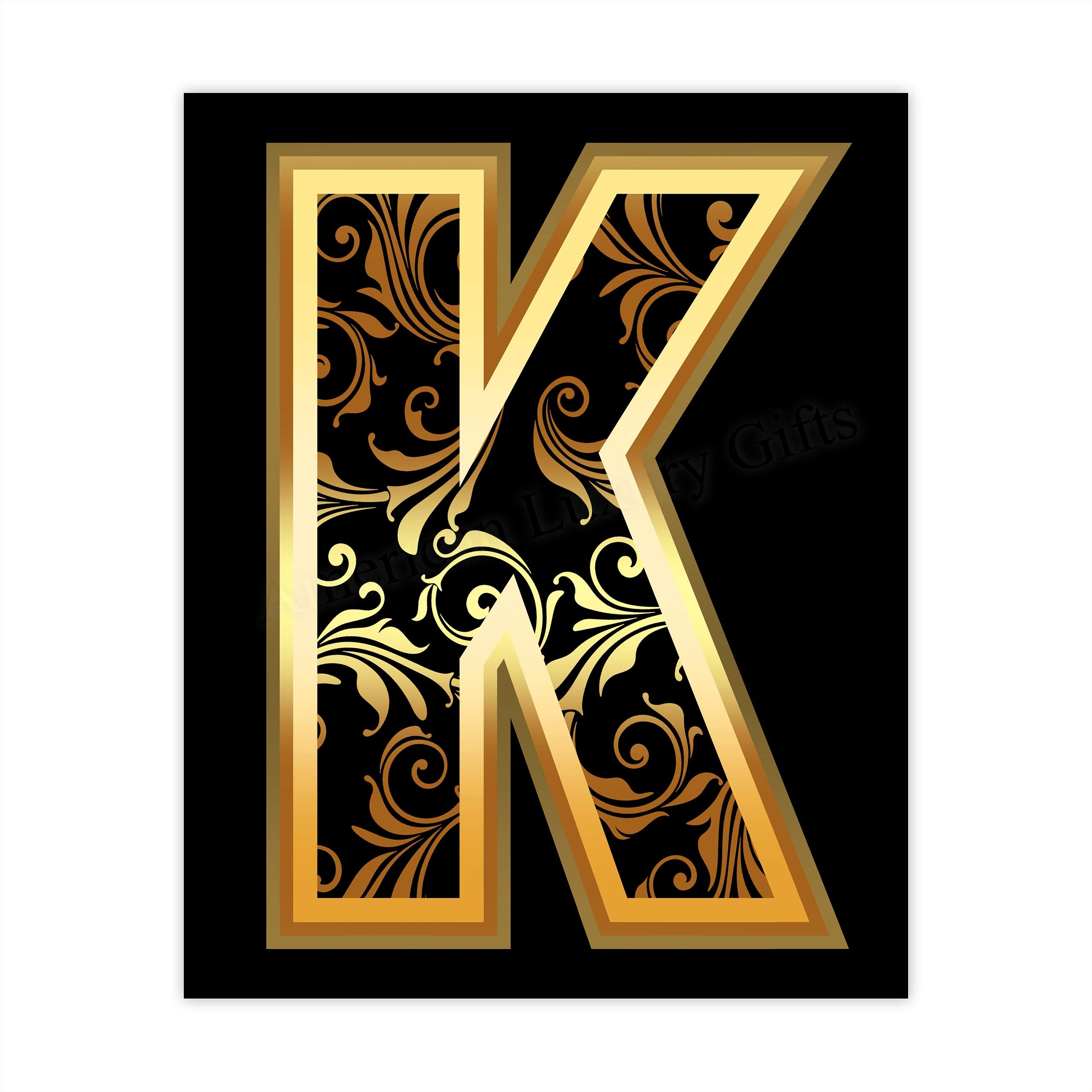 Decorative Letter 'K' Wall Decor- 8x10" Alphabet Letters Wall Art Prin ...
