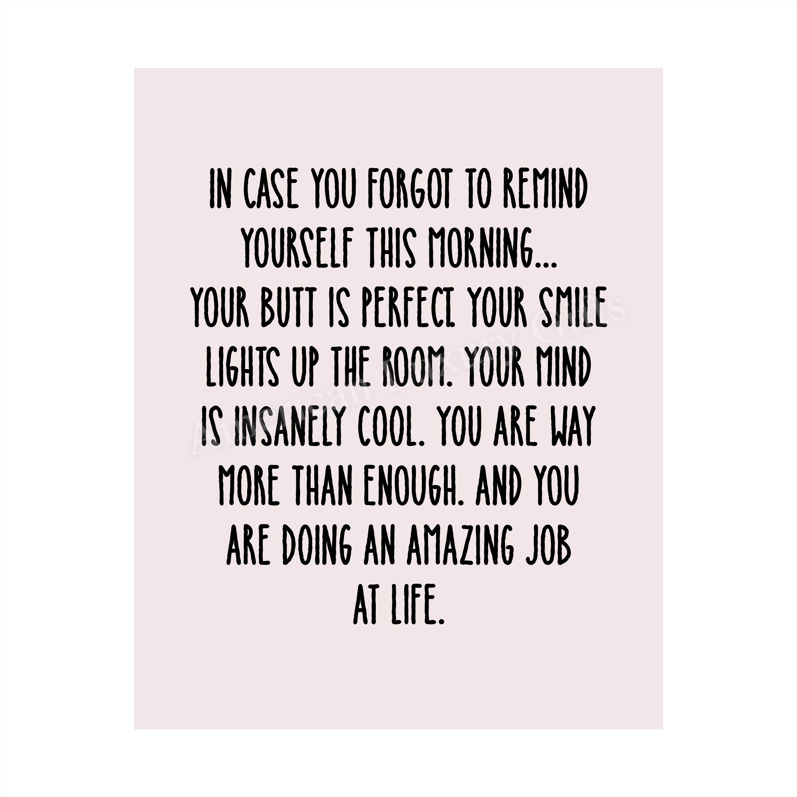 In Case You Forgot To Remind Yourself Funny Inspirational Wall Art -8 ...