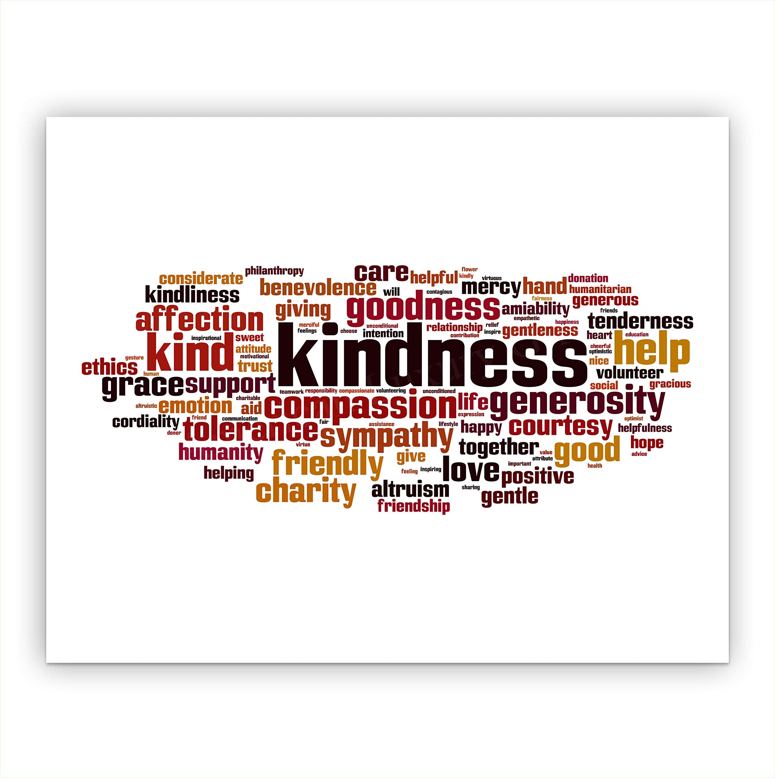 ?Words of Kindness?-Inspirational Word Art Sign- 10 x 8" Motivational ...