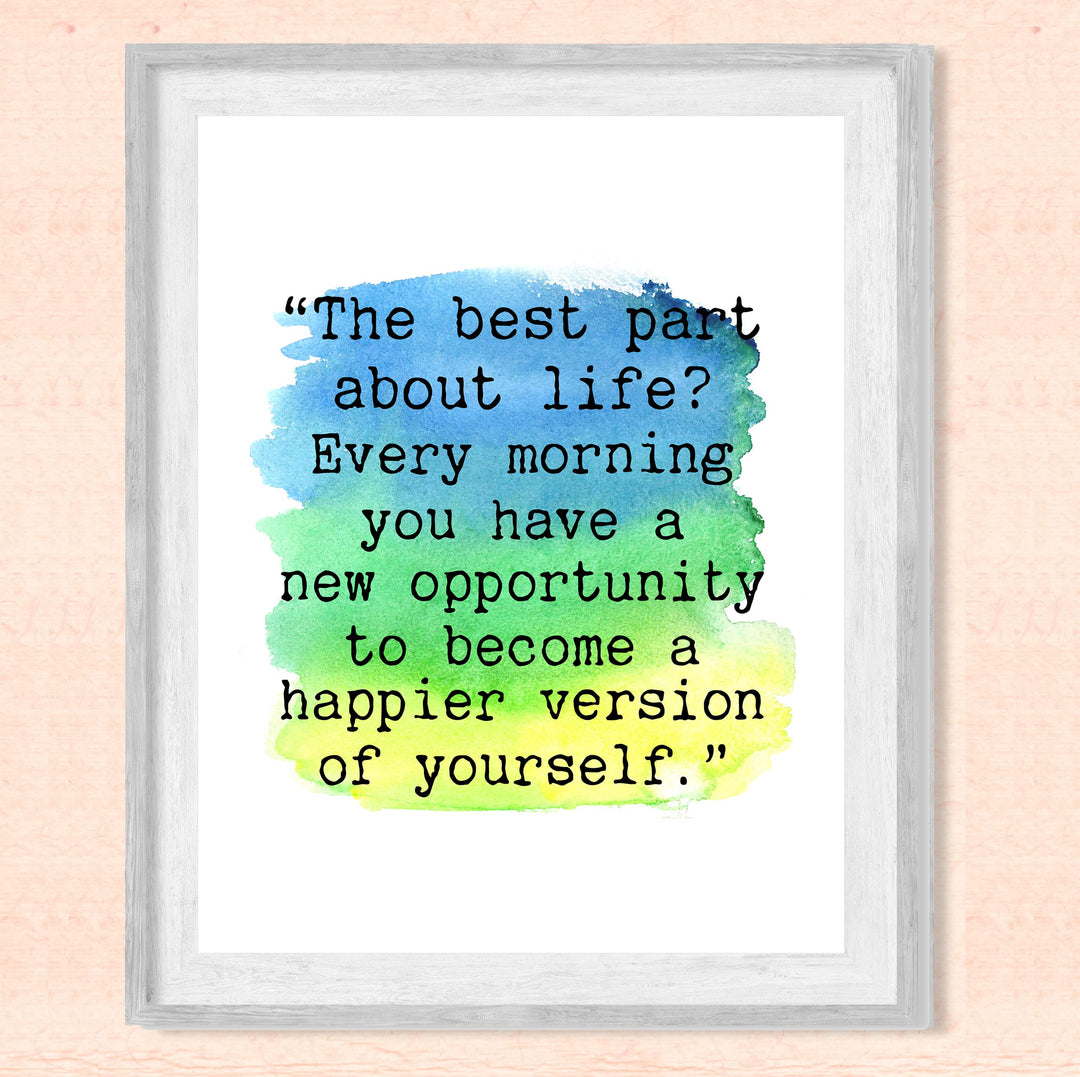 The Best Part About Life-Inspirational Quotes Wall Art -8 x 10" Motiva ...