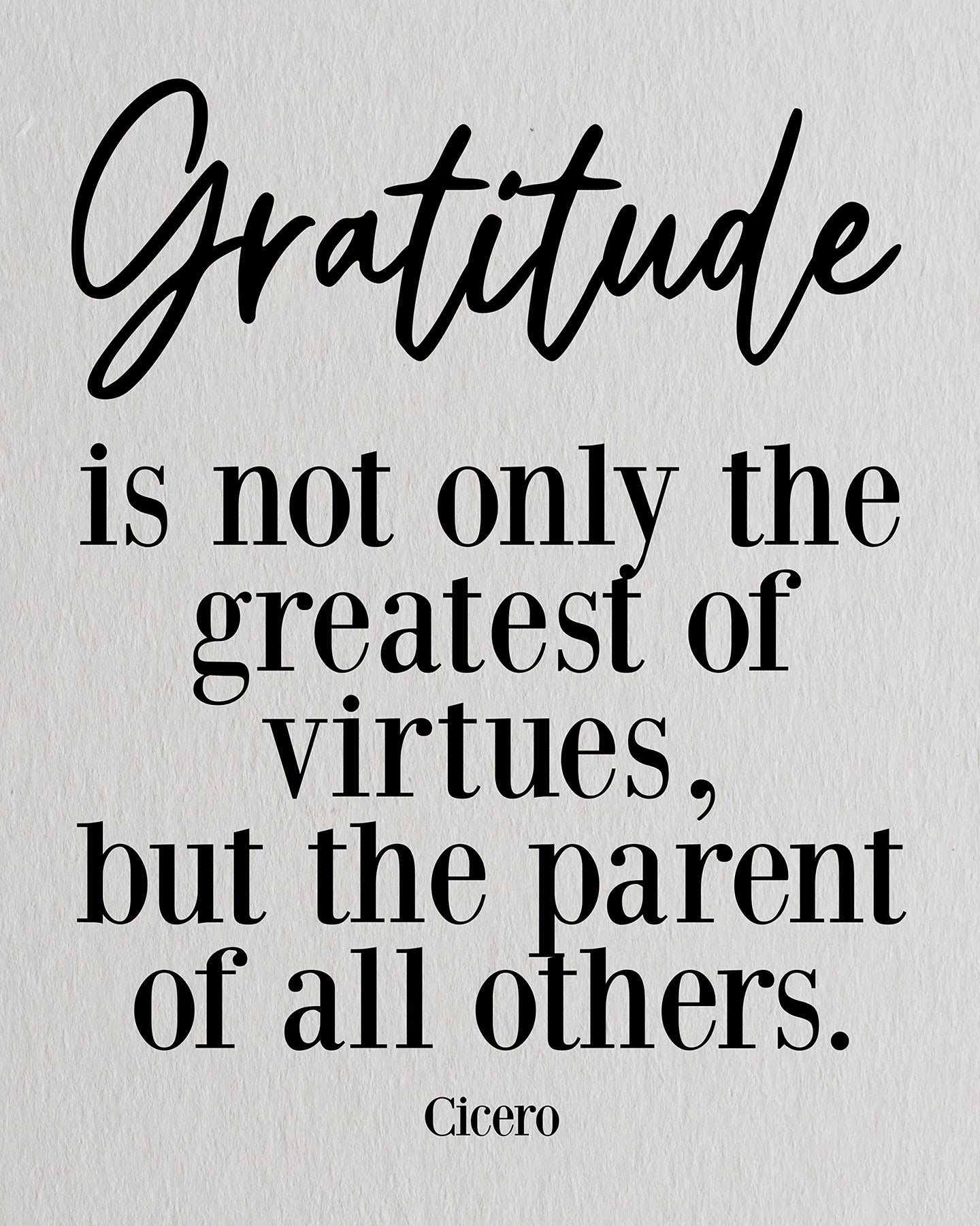 Gratitude-The Greatest of Virtues-Inspirational Quotes Wall Art- 8 x 1 ...