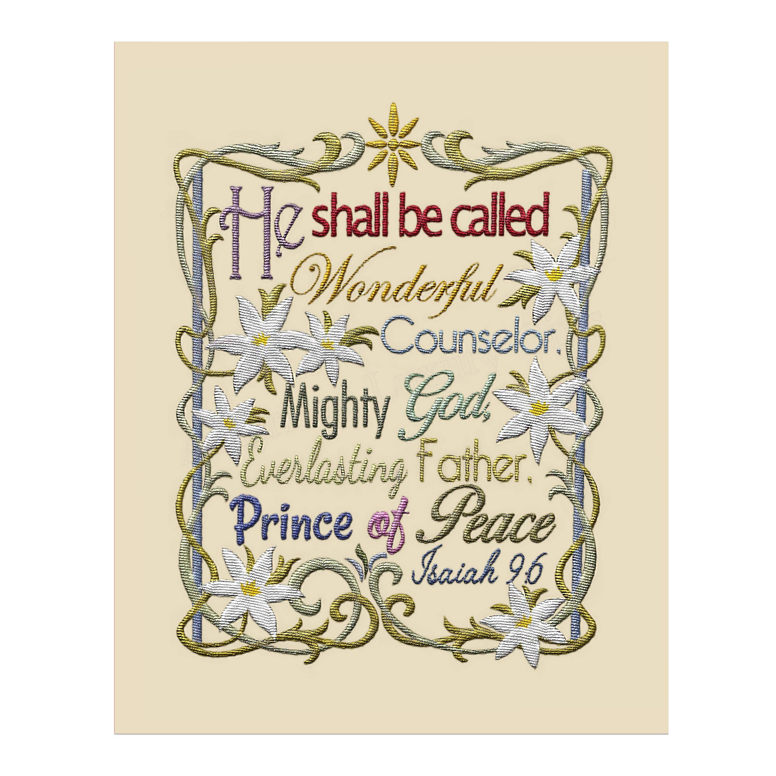 Isaiah 9:6-"He Shall Be Called Wonderful Counselor" Bible Verse Wall A ...