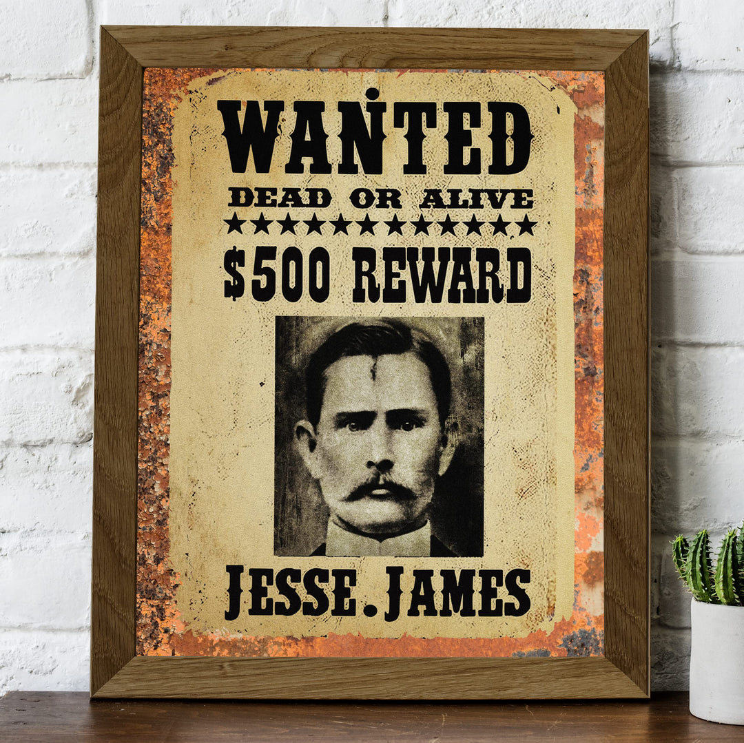 Jesse James 500 Reward Early Wanted Poster Western Jesse James Dead Or